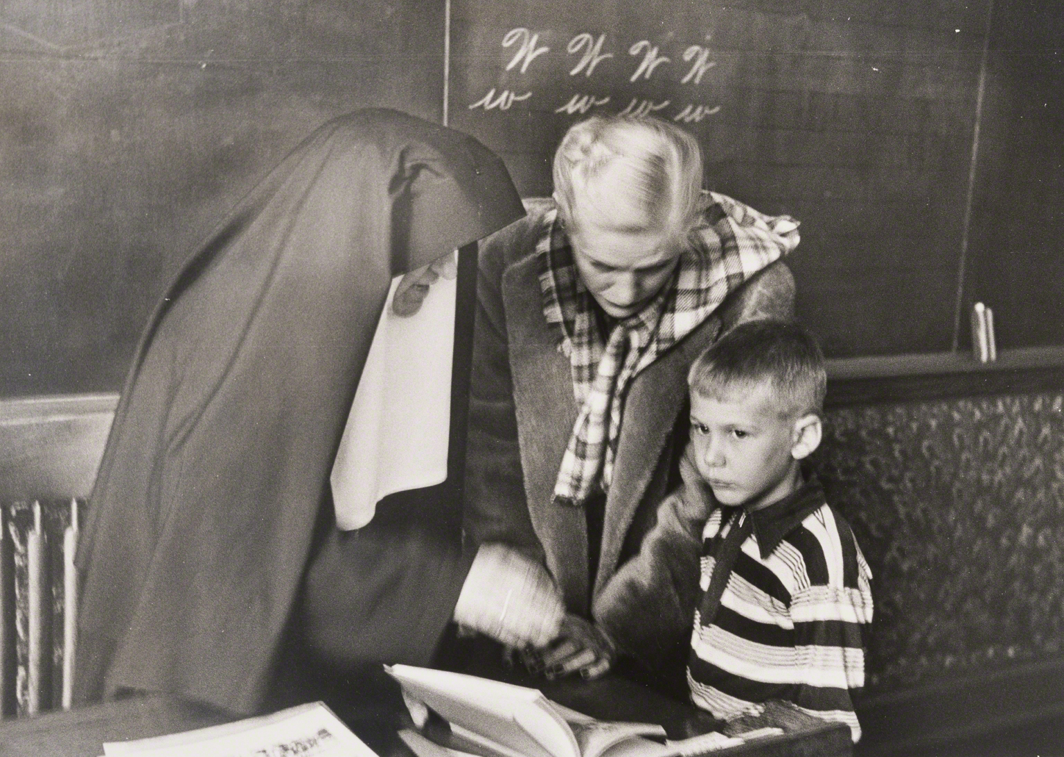 Untitled (mother and child with nun in classroom) | The Phillips Collection