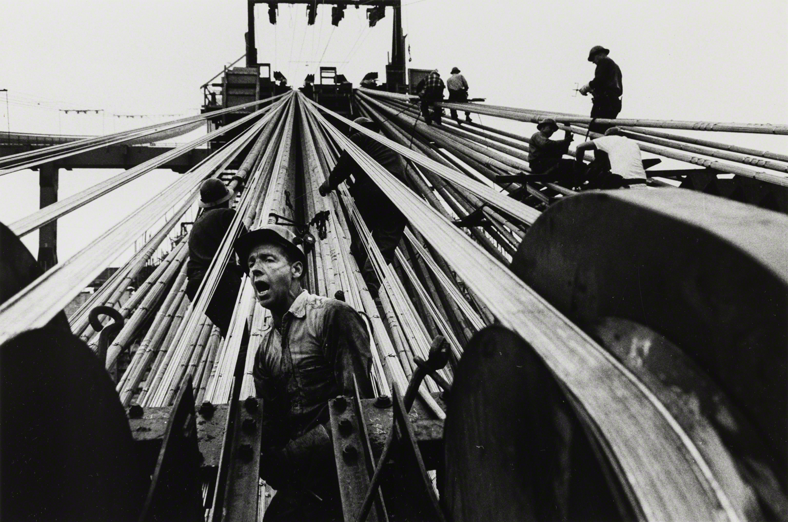 Workers on Bridge, Telescoped View Looking Up (The Bridge series) | The ...